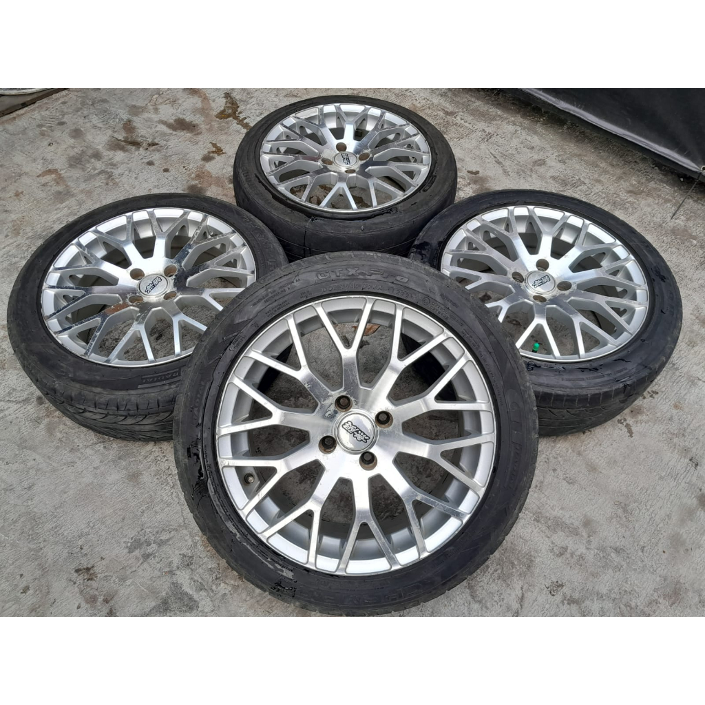 Jual Velg mobil Racing Bekas ring 16 pcd 4x100 + ban seken 195 50 R16 | Shopee Indonesia