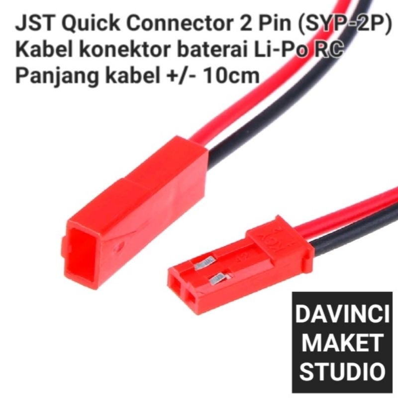 Jual Male Female Quick Connector Cable 2 Pin SYP-2P - Kabel konektor ...
