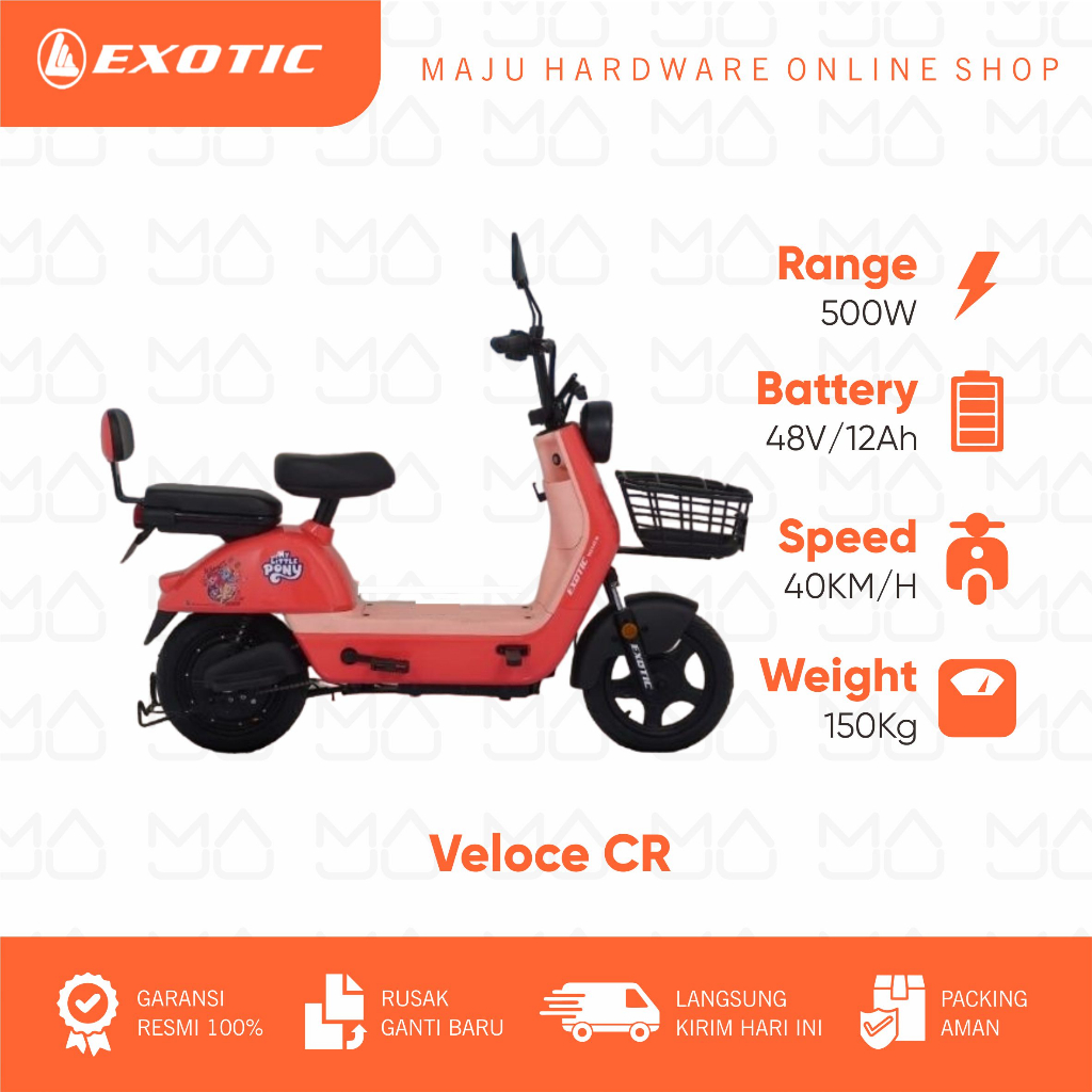 Jual Sepeda Listrik Exotic Veloce CR LittlePony 500Watt - Garansi Resmi ...