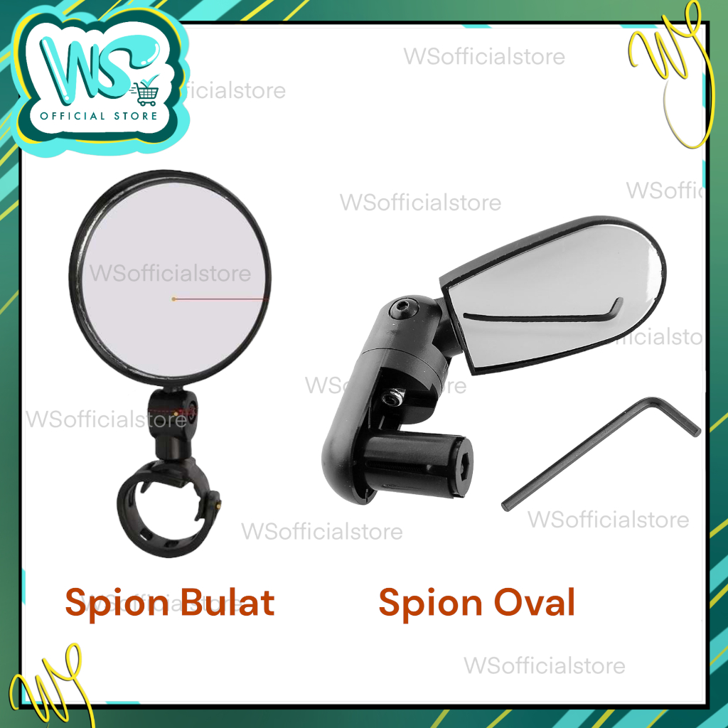 Jual KACA SPION SEPEDA BIKE ADJUSTABLE ROTATE 360° BULAT & OVAL ...