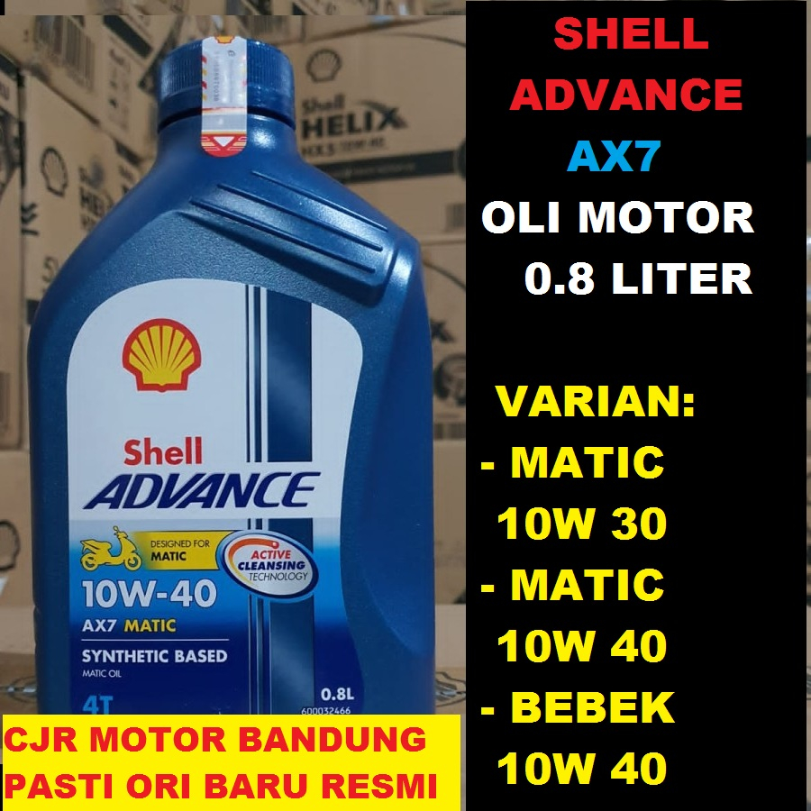 Jual Oli SHELL ADVANCE AX7 0.8L motor scooter matic bebek ORI BARU ...
