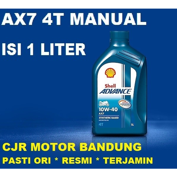 Jual Oli Mesin SHELL ADVANCE AX7 4T 10w 40 1L motor manual Sport Touring ORI BARU RESMI | Shopee ...