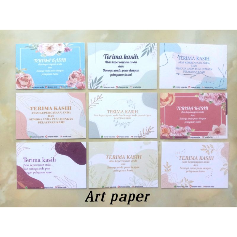 Jual Cetak Ucapan Terima kasih (1 paket isi 10 pcs) | Shopee Indonesia