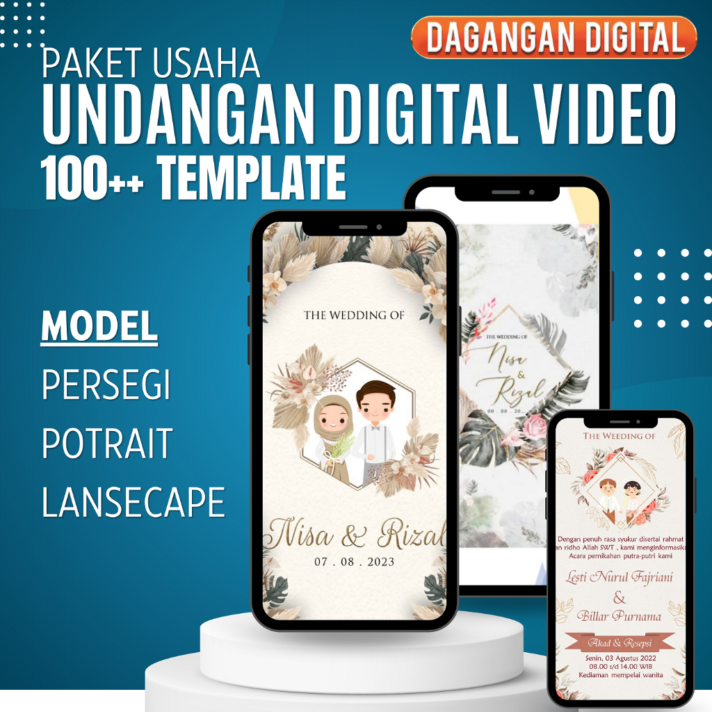 Jual 100++ Template Video Undangan Digital Wedding Kekinian Premuim Format PPT (Power point ...
