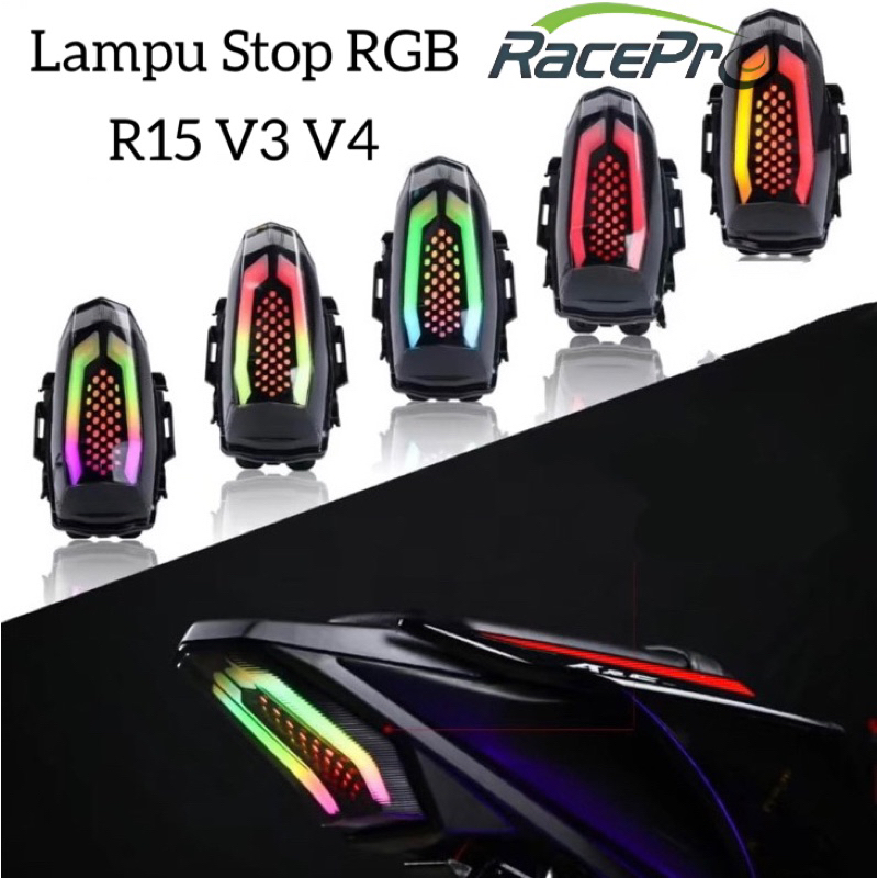 Jual Lampu Stop R15 V3 V4 Multicolor RGB Running Magnet Kontrol ...