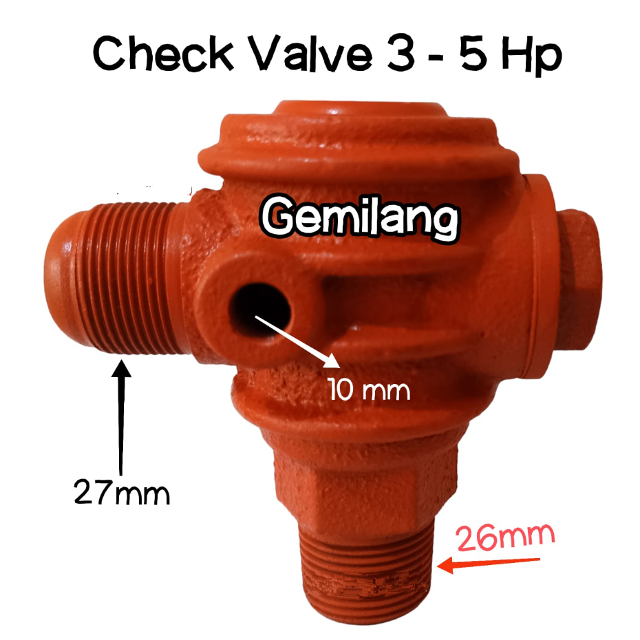 Jual Check Valve Kompresor Angin Type 3 - 5 Hp Katup Satu Arah Ukuran 3 ...