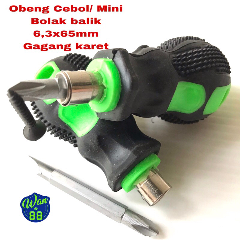 Jual Obeng Bolak Balik Mini/Cebol Gagang Karet FRT | Shopee Indonesia