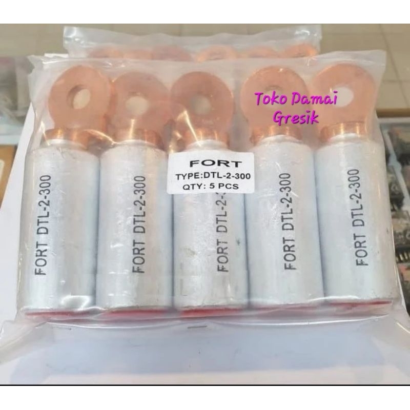 Jual Fort Skun Kabel Bimetal AL-CU DTL-2-300 300mm lubang baut M12. Skun ALCU AL/CU | Shopee ...