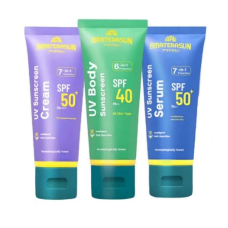 Jual AMATERASUN UV Sunscreen Cream SPF 50+ PA++++, Sunscreen Serum SPF 50+ PA++ | Shopee Indonesia