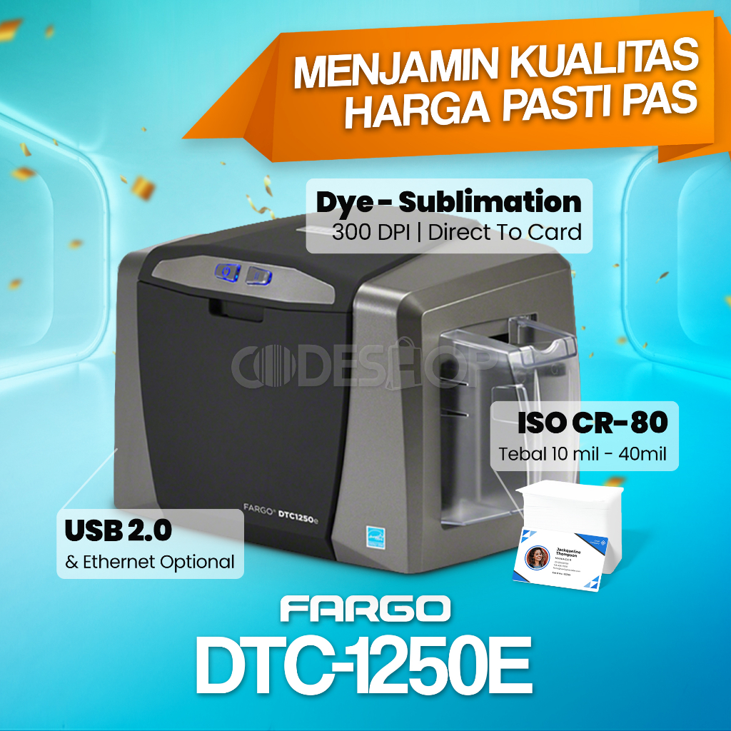 Jual ID Card Printer Fargo DTC-1250E / Printer ID Card Fargo DTC 1250 E ...