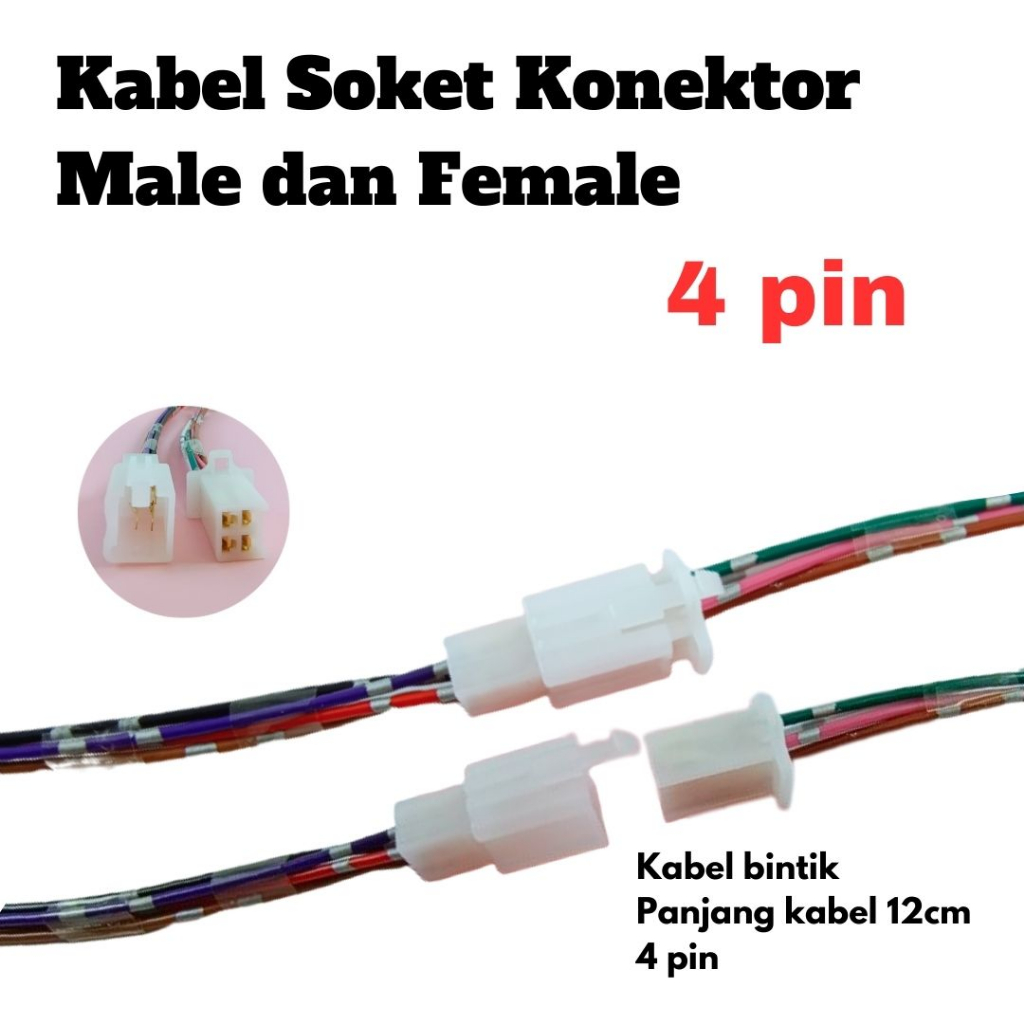 Jual Soket Sambung Kabel 4 pin Konektor Nilon Cable Socket Nylon ...