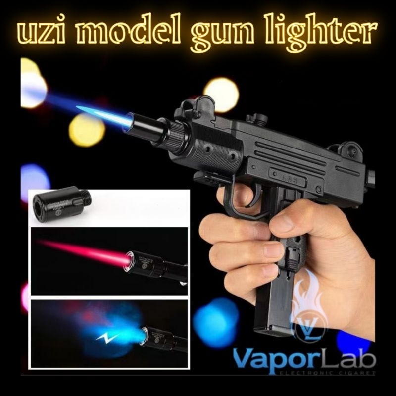 Jual korek api bara las replika model kit pistol uzzi gun jet torch ...