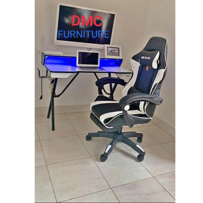 Jual PAKET MEJA GAMING / MEJA KAKI BESI BONUS LED + KURSI GAME RECLINE ...