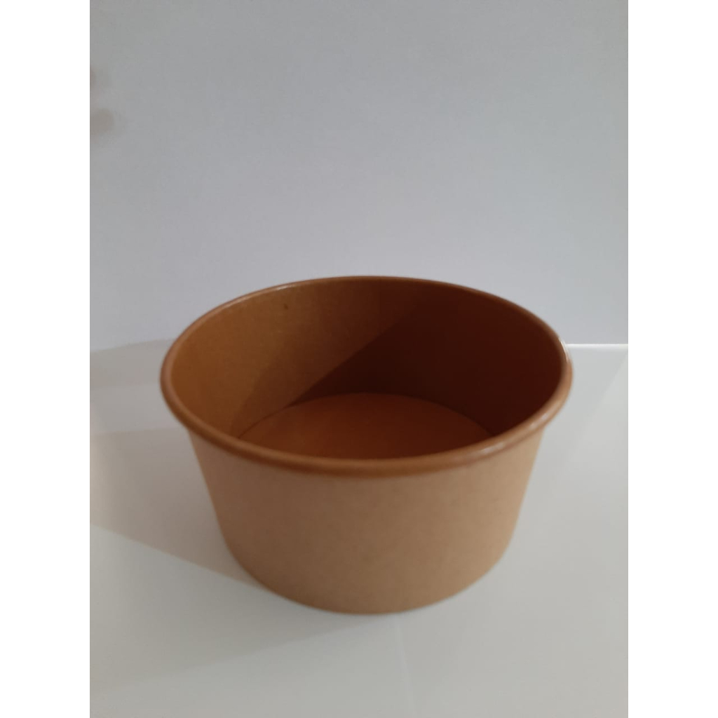 Jual (ISI 25 pcs) Paper Bowl Coklat/Kraft Polos 650 ml | Shopee Indonesia