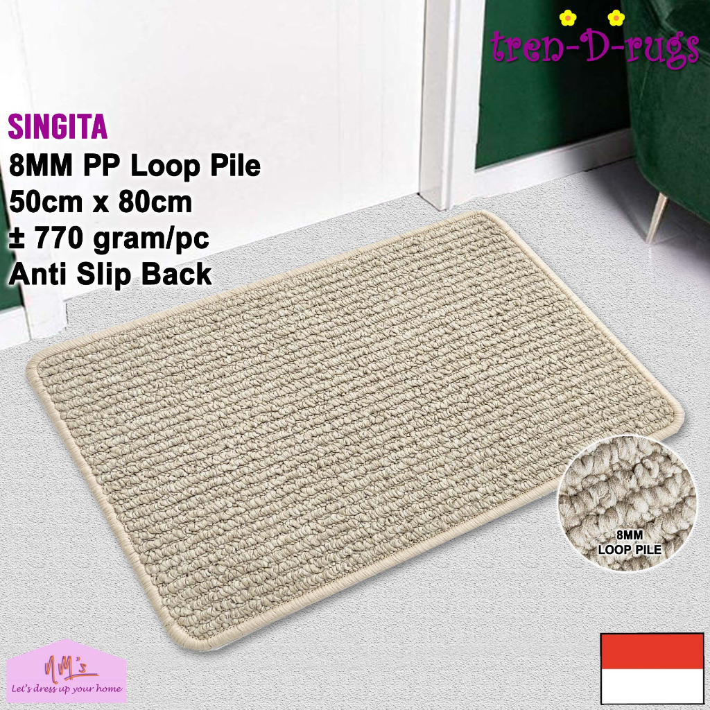 Jual Tren-D-rugs Keset kaki salur stripe garis polos alas pintu depan ...
