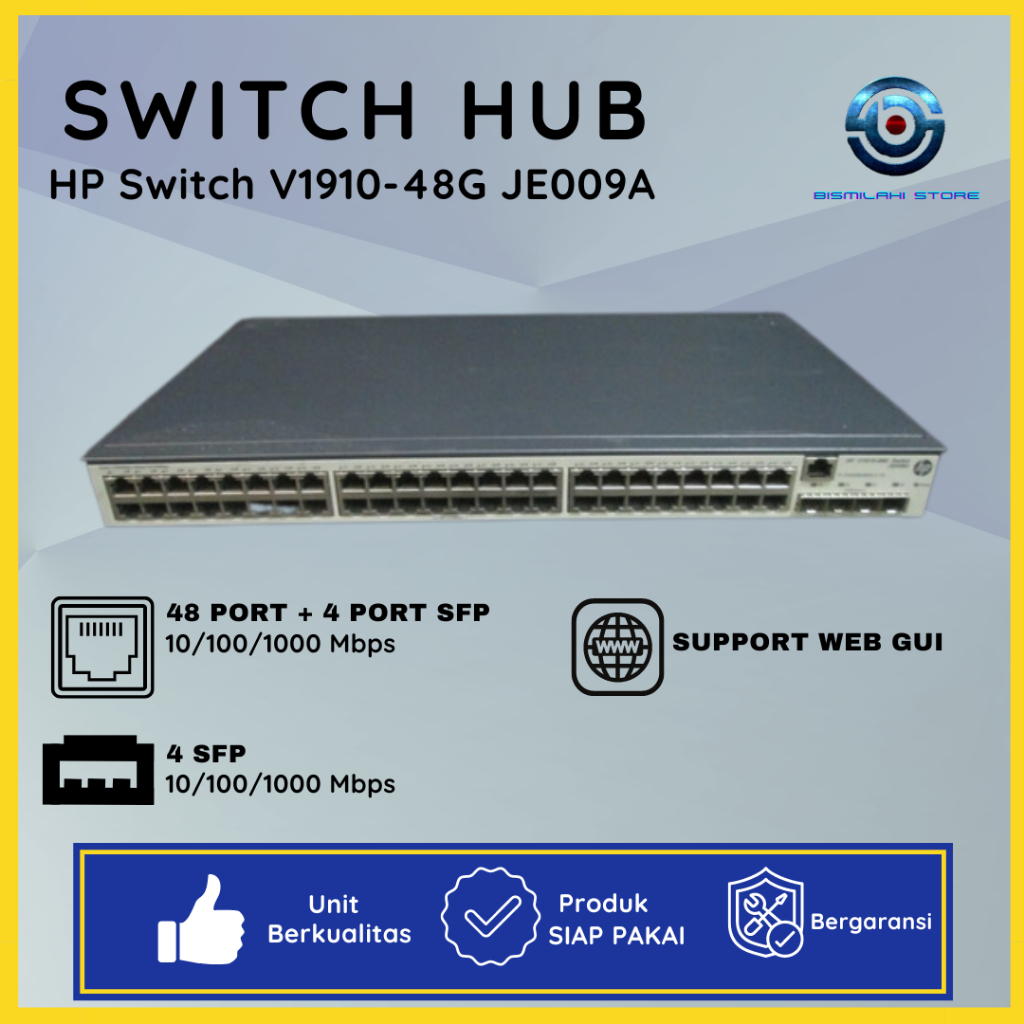 Jual Switch Hub Manageable Gigabit 48 Port HP V1910 Garansi Resmi ...