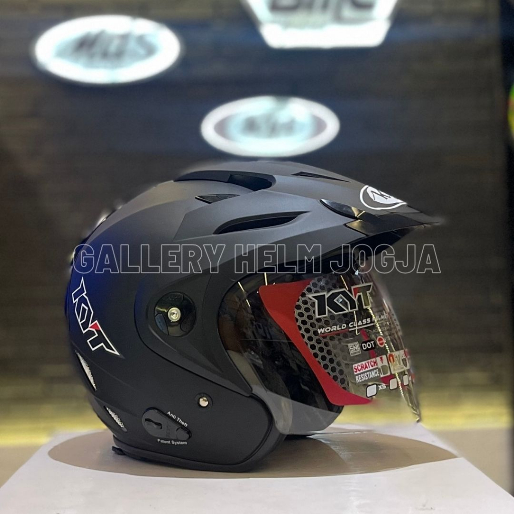 Jual KYT Venom RR Solid Black Doff / Helm Half Face / helm double visor / KYT Venom RR Solid ...