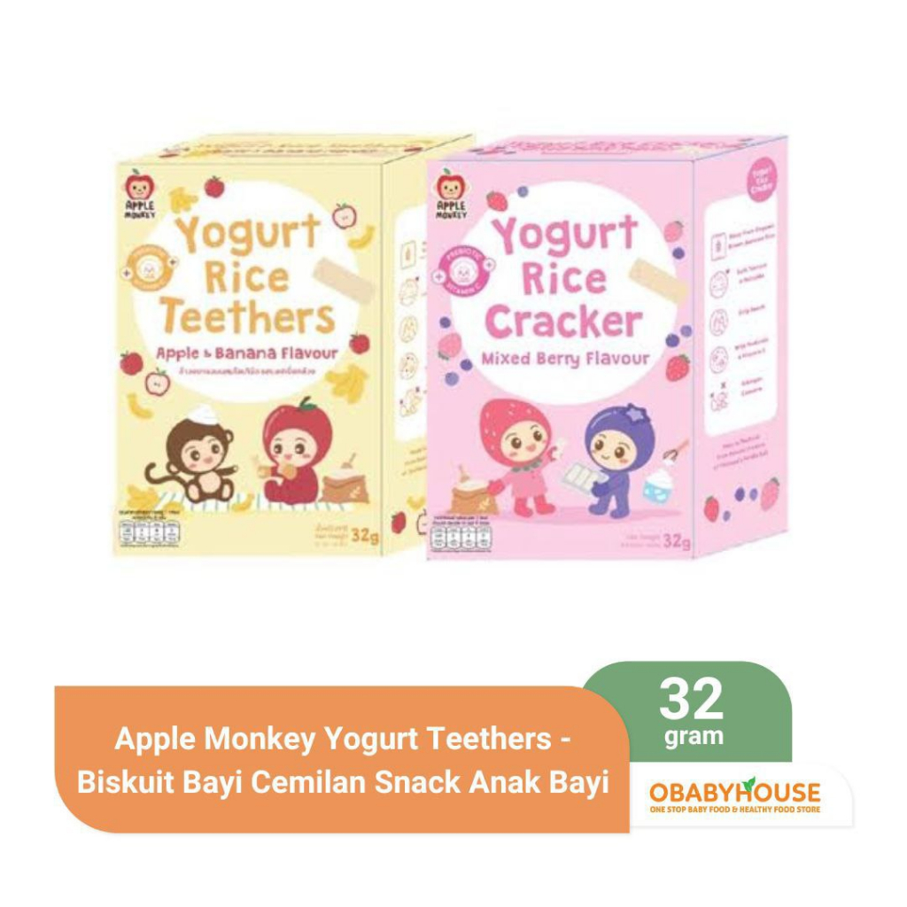 Jual Apple Monkey Yogurt Teethers 32 gr - Biskuit Bayi Cemilan Snack ...