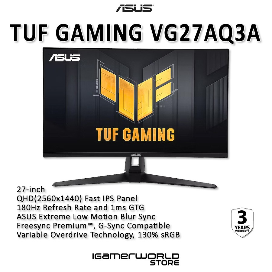 Jual ASUS TUF VG27AQ3A 27 inch QHD 180Hz 1ms Fast IPS Gaming Monitor | Shopee Indonesia