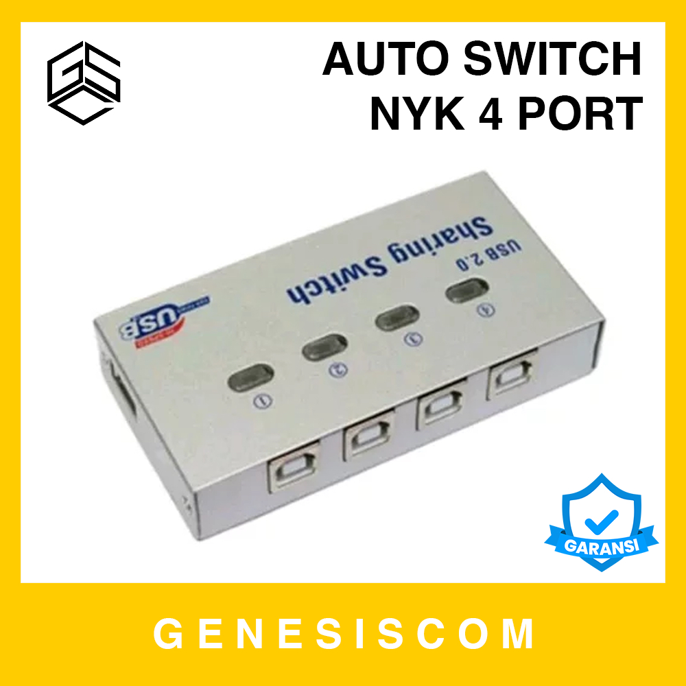 Jual Auto Switch USB Printer 4 Port NYK Sharing Switcher USB2.0 4 In 1 Out Spliter Splitter ...