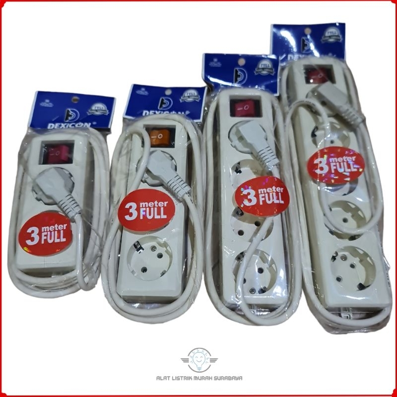 Jual DEXICON STOP KONTAK ARDE 2/3/4/5 LUBANG PANJANG 3M SNI | Shopee Indonesia