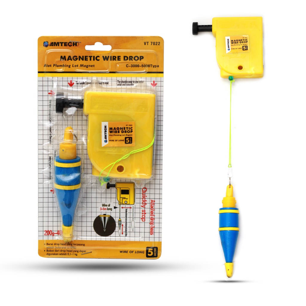 Jual NEW PROMO!!AMTECH MAGNET WIRE DROP 5m PLUM BOB Alat Plumbing / lot ...