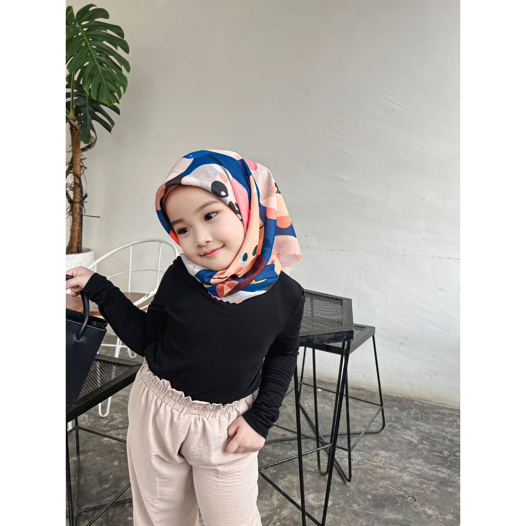 Jual Kerudung anak full print terbaru/hijab anak kekinian/kerudung segi ...