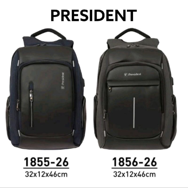 Jual Tas Ransel President 1855 1856 Backpack pria wanita anti air ...