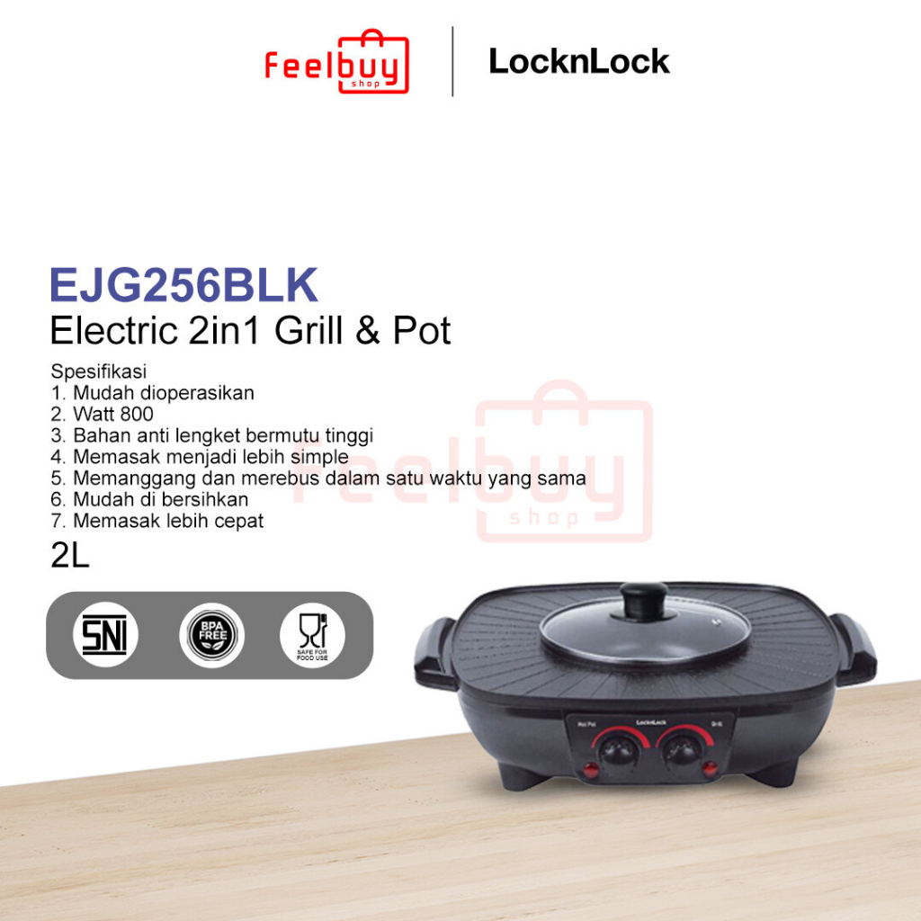 Jual Locknlock ELECTRIC 2IN1 GRILL & POT - 2L - EJG256BLK | Shopee Indonesia