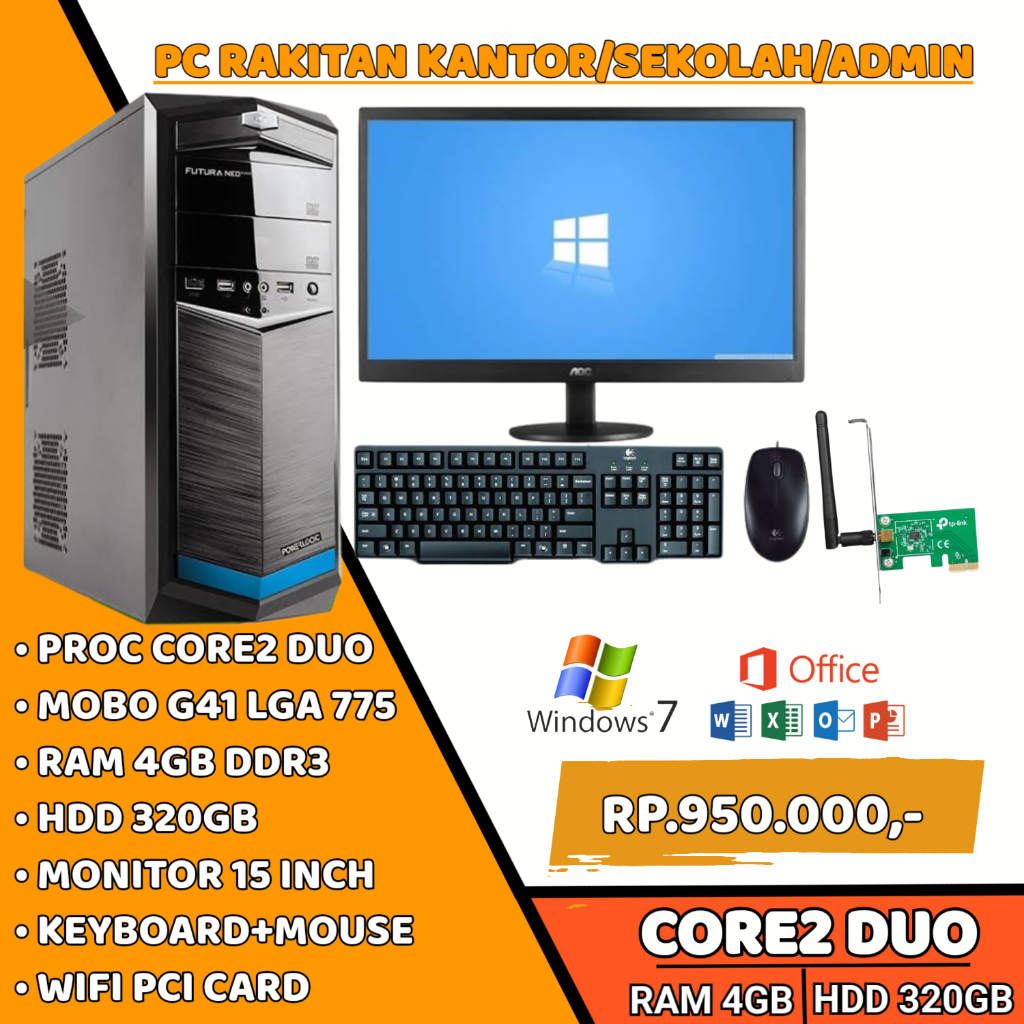 Jual Komputer Full Set PC Rakitan Lengkap untuk Kantor/Sekolah | Shopee Indonesia