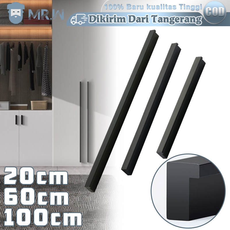 Jual 1 Meter Handle Laci Minimalis Hitam Handel Pintu Lemari Panjang ...