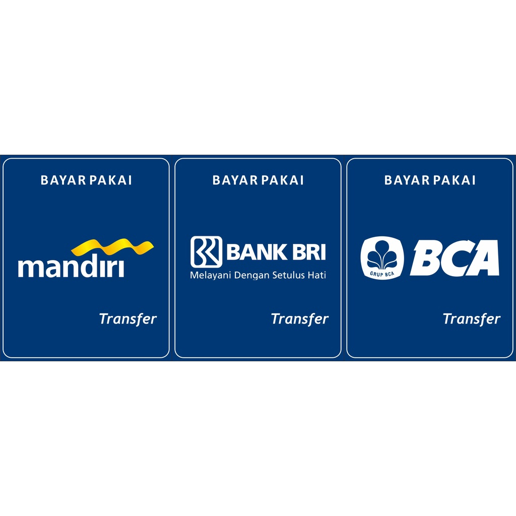 Jual STIKER VINYL BAYAR PAKAI BRI, BCA, MANDIRI ( DIJUAL SATUAN ...