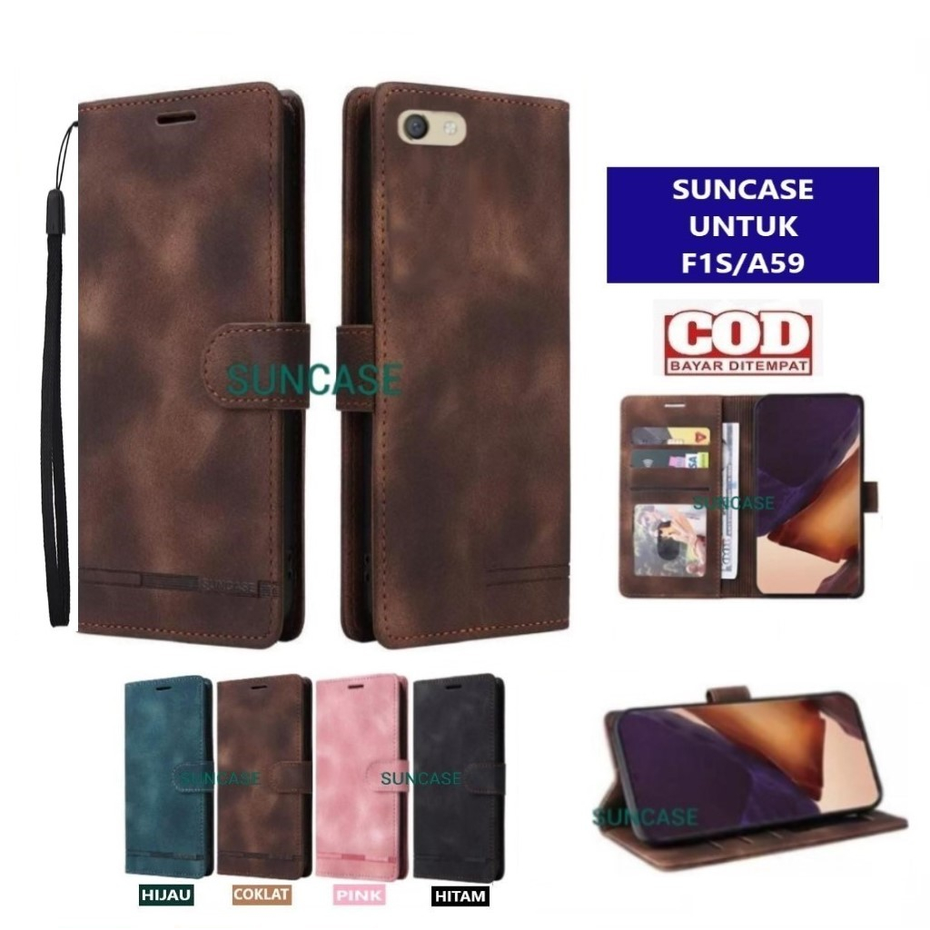 Jual Casing OPPO F1S / A59 model flip buka tutup case kulit ada tempat ...