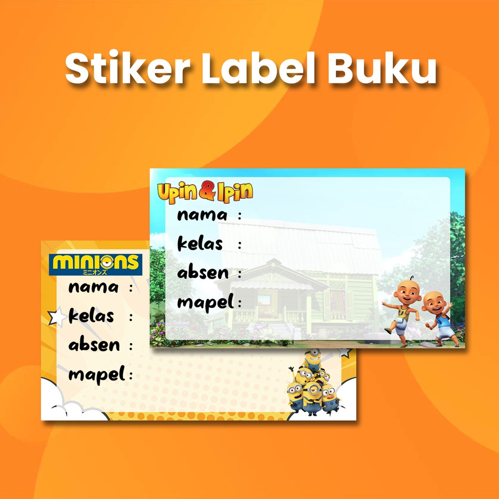 Jual STIKER LABEL BUKU SEKOLAH MACAM MACAM TEMA | Shopee Indonesia