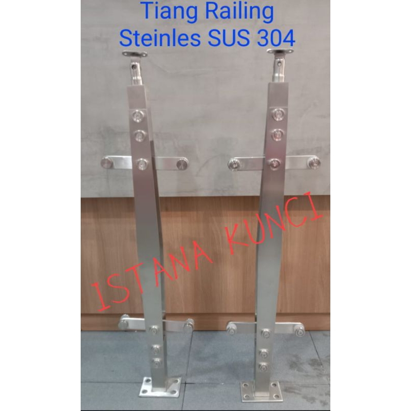 Jual TIANG RAILING KACA / TIANG RAILING TANGGA KACA STEINLES STELL SUS ...
