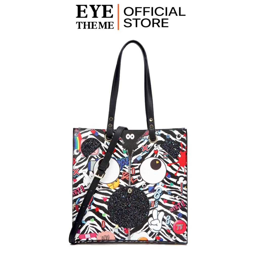 Jual EYE THEME ~ Tas Wanita Ficyha Eye Theme Printed Zebra Tote Bag 9454-120Black | Shopee Indonesia