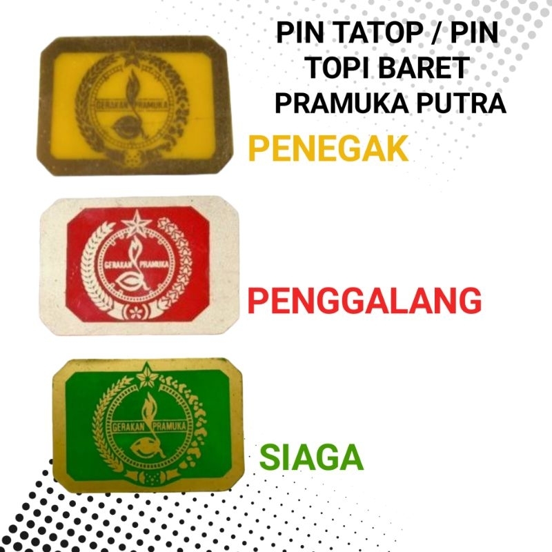 Jual pin topi baret pramuka putra putri / emblem topi tatop siaga ...
