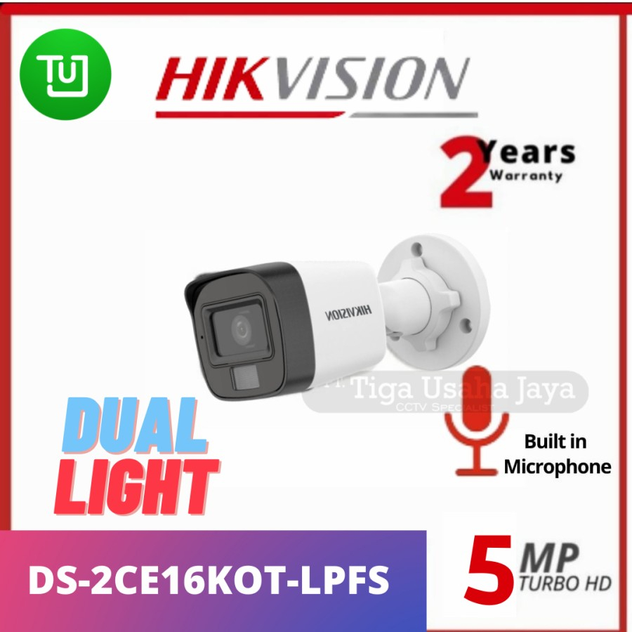 Jual CAMERA HIKVISION 5MP DS-2CE16K0T-LPFS DUAL LIGHT AUDIO | Shopee Indonesia