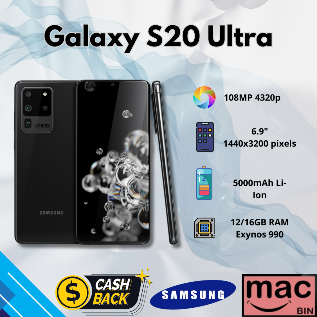 Jual Samsung Galaxy S20 Ultra Plus 12/128Gb 8/128GB Second Original Sein | Shopee Indonesia