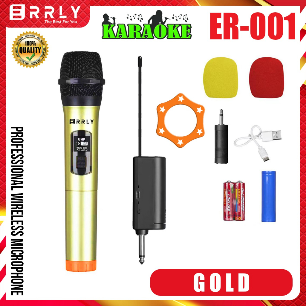 Jual Mic Karaoke Microphone Wireless Tanpa Kabel MIC2 MIC1 ERRLY ER001 Single ER002 Dual Digital ...