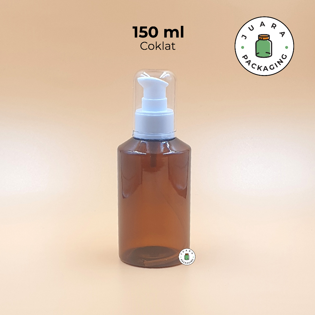 Jual Botol Pump Plastik 150ml Coklat Botol Plastik Pump Putih Tutup Transparan 150 ml | Shopee ...