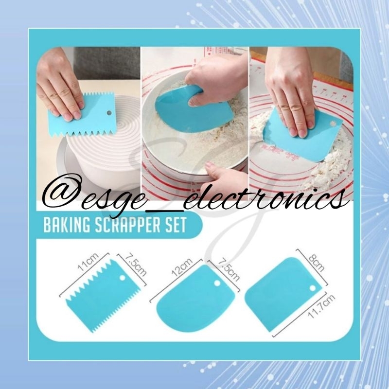 Jual ALAT PEMOTONG ADONAN KUE ISI 3 SCRAPER KUE ALAT KUE ALAT ADONAN ...