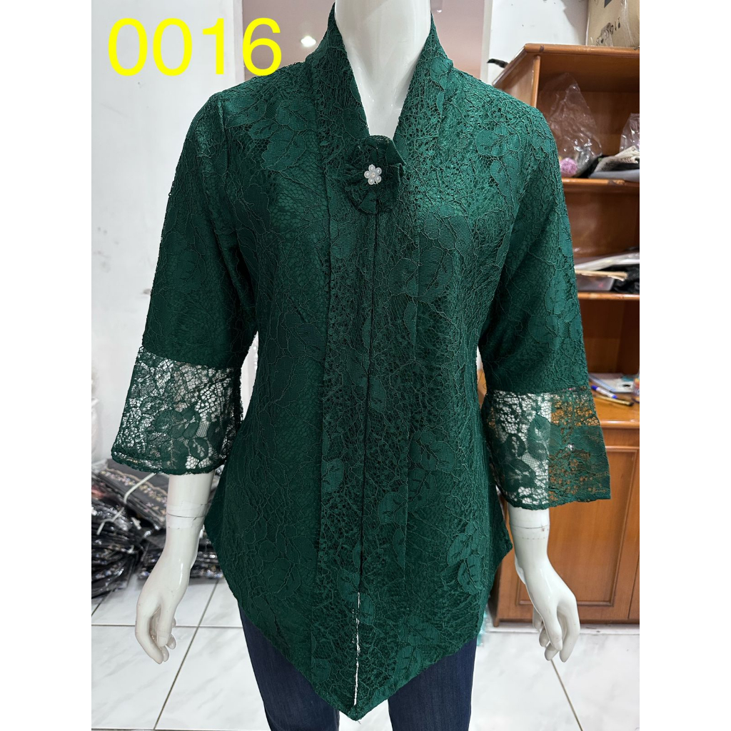 Jual 0016 kartini kebaya alexuez full brukat premium hijau botol /kebaya encim brukat kartini ...