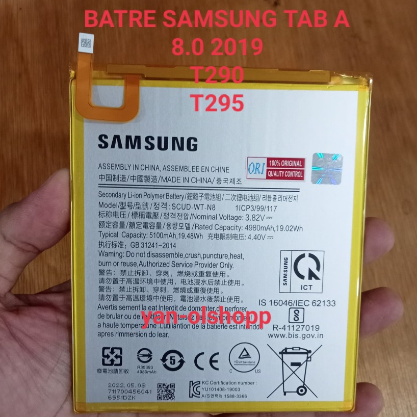 Jual BATRE BATERAI BATTERY SAMSUNG GALAXY TAB A 8.0 2019 SM-T295/SM-T290 ORI | Shopee Indonesia