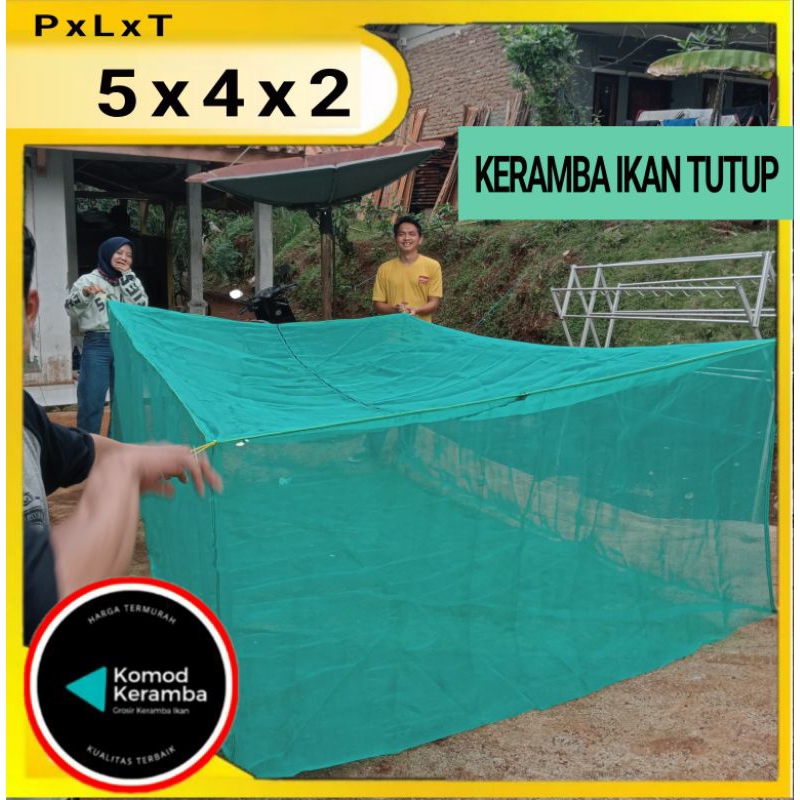 Jual Keramba ikan 5x4x2 TUTUP jaring apung kerambah karamba kasa hijau ...