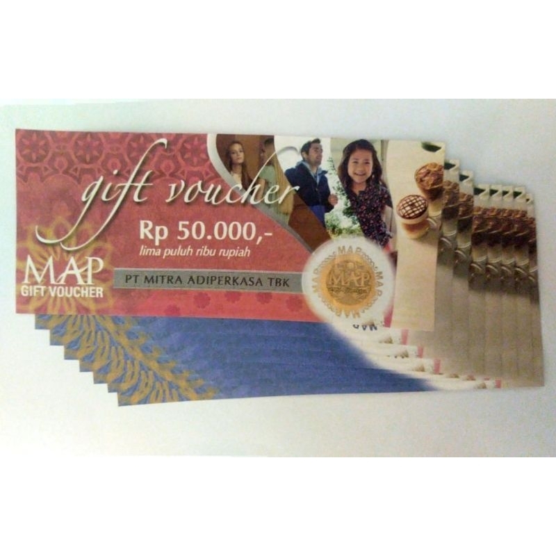 Jual VOUCHER MAP GIFT CARD @Rp. 100.000 17 Lembar dan @Rp. 50.000 1 ...