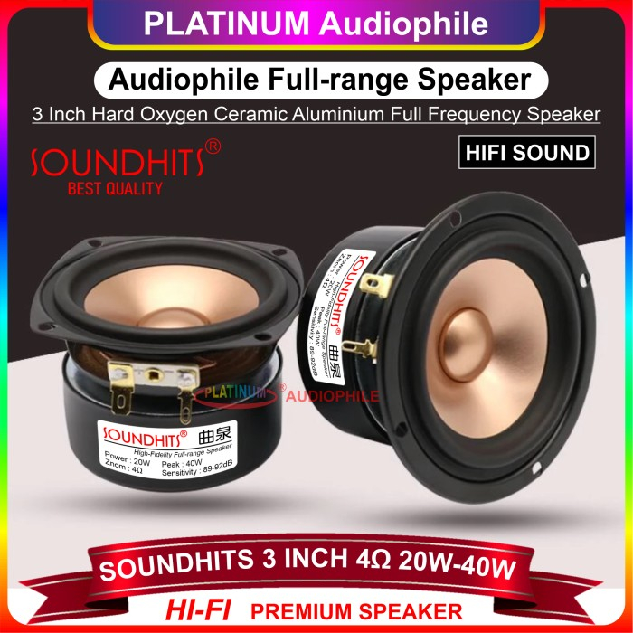 Jual Speaker Full range 3 Inch 4 ohm 40W Aluminium Cone Hifi Fullrange Speker Soundhits AS-Y3Q1 ...