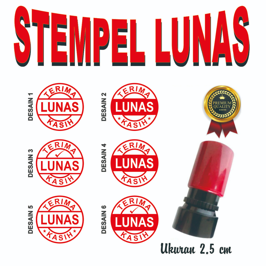 Jual Stempel Lunas Lingkaran Bulat stempel cap toko Lunas Terima Kasih ...