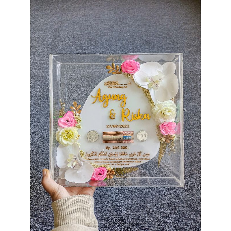 Jual frame mahar akrilik 3D | Bingkai mahar pernikahan | kado unik ...