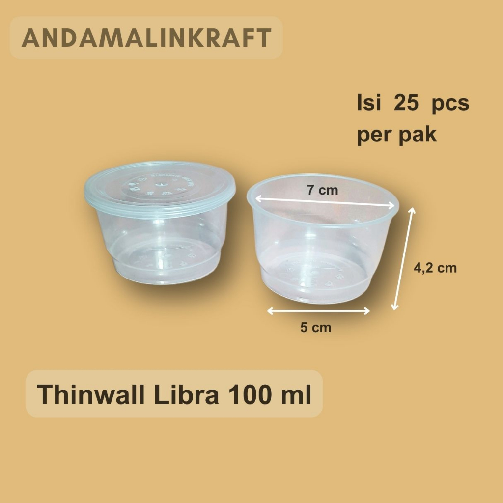 Jual Thinwall Libra 100 ml / Cup pudding 100 ml isi per pak 25 pcs ...